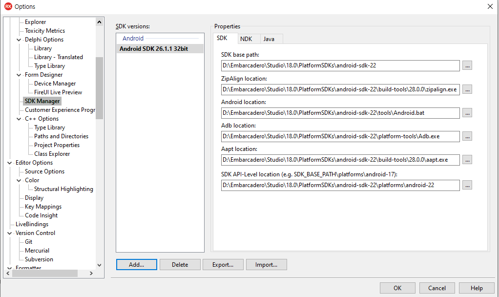 Delphi Multi-Device App Configuration