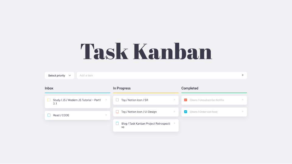 Project Task Kanban React Typescript로 Todo 앱 만들기