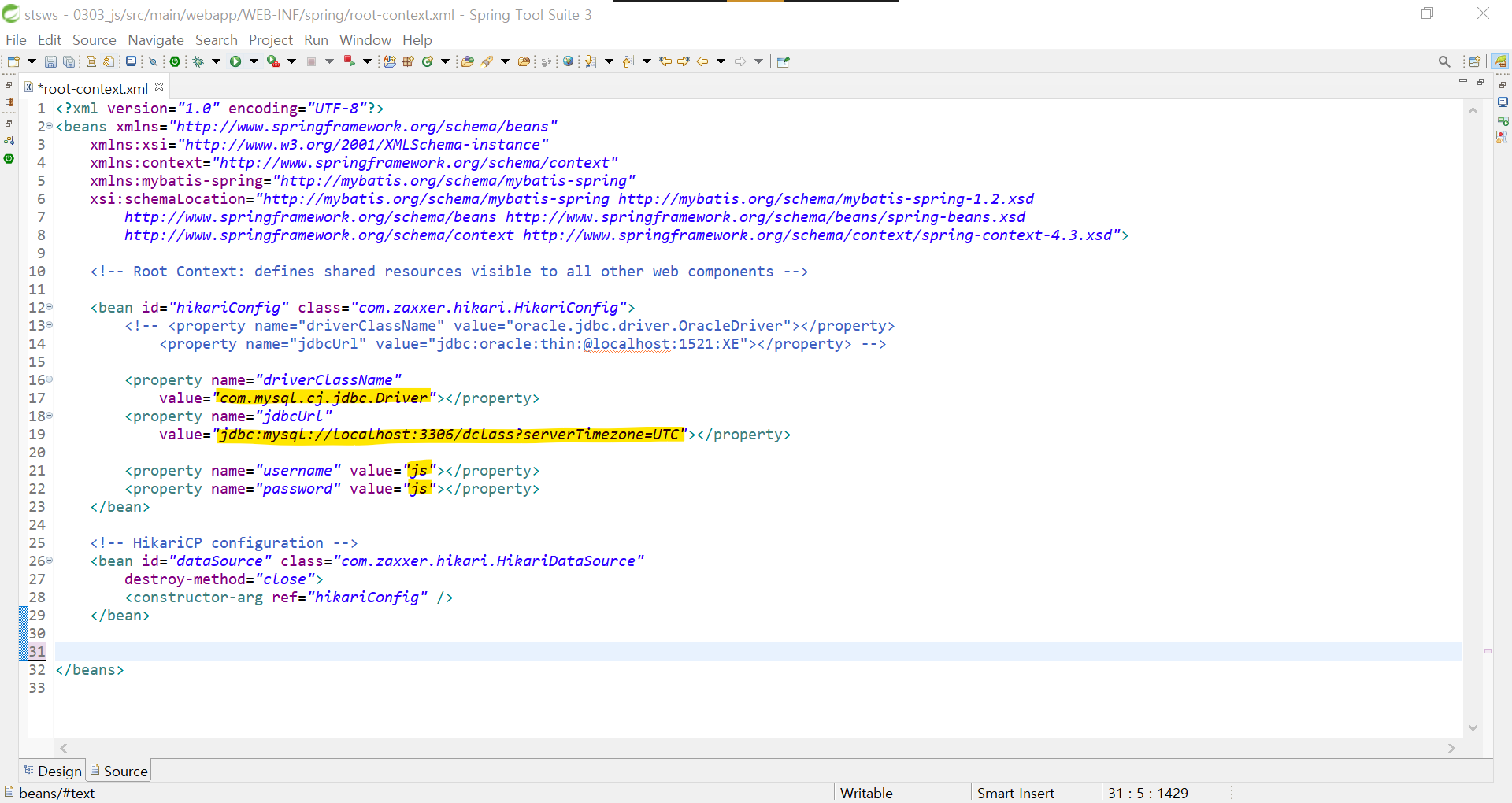 Spring_MySQL,JDBC,MyBatis연동(xml세팅)
