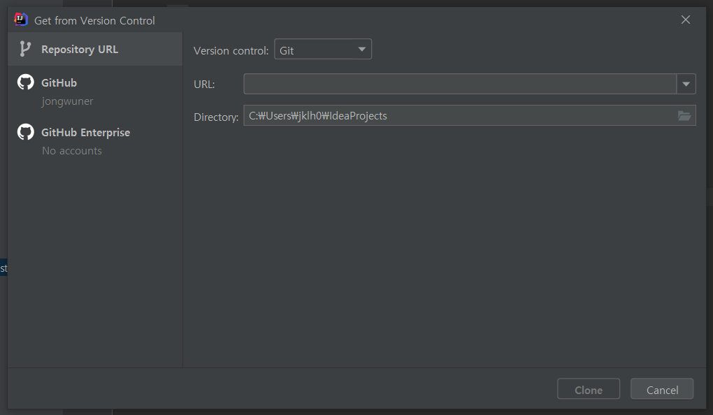 Intellij와 Github 연동하기 Git Clone And First Commit