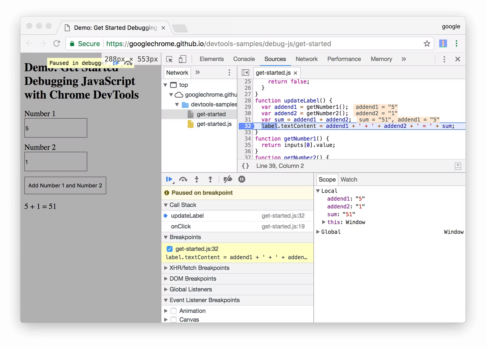 Chrome Devtools - Sources