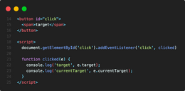  JS CurrentTarget value Target value