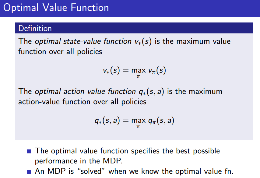 [개념정리] 2. Markov Decision Processes(MDPs)