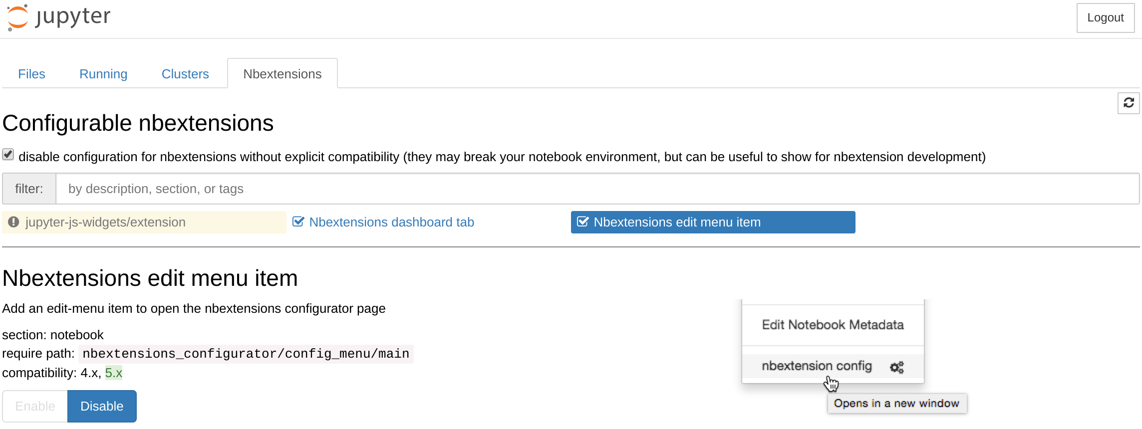 주피터를 코랩처럼 사용하기: Jupyter Nb Extensions