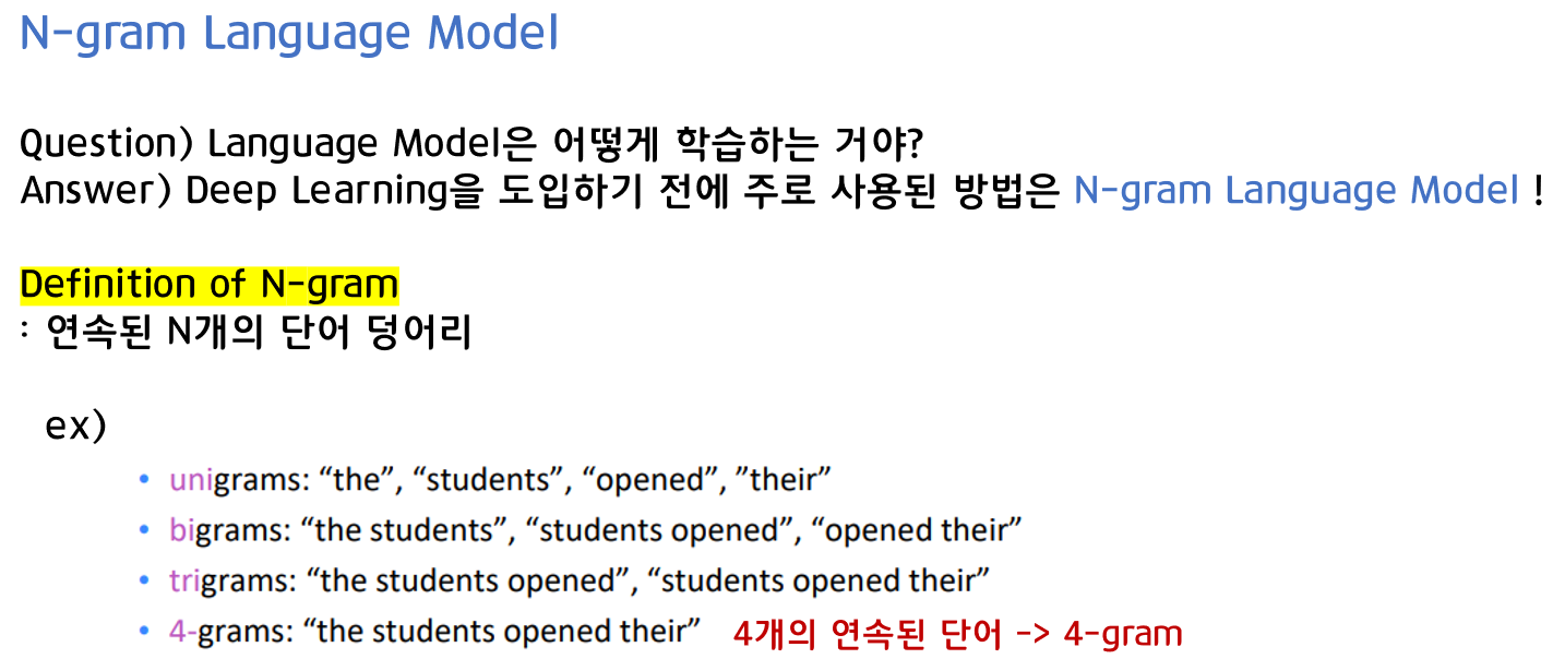 [CS224n] Lecture 6 - Language Models and Recurrent Neural Network