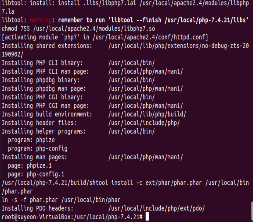 [Linux]Ubuntu20.04 + Apache2.4.48 + PHP7.4.21 수동설치