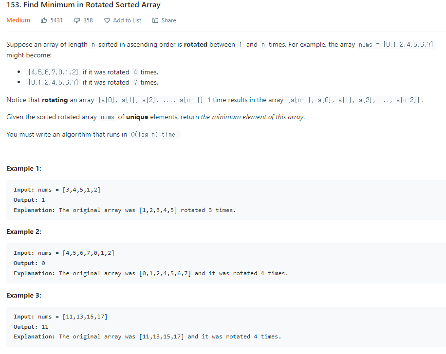 Find Minimum in Rotated Sorted Array